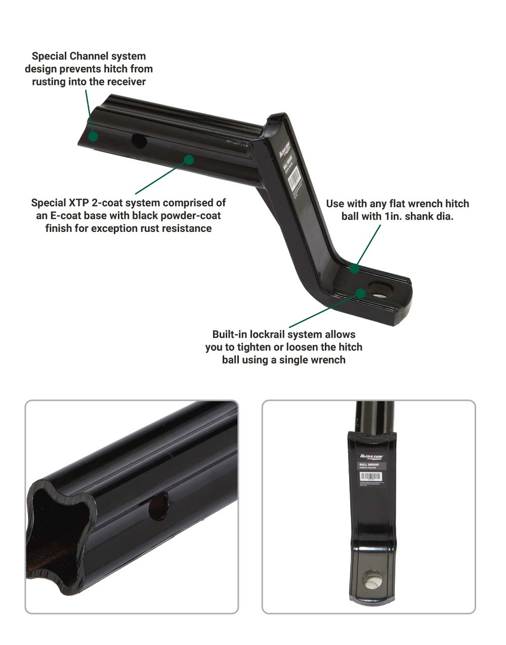 (34181.ULT) Ultra-Tow XTP Receiver Hitch Ball Mount Class III | 6-In ...