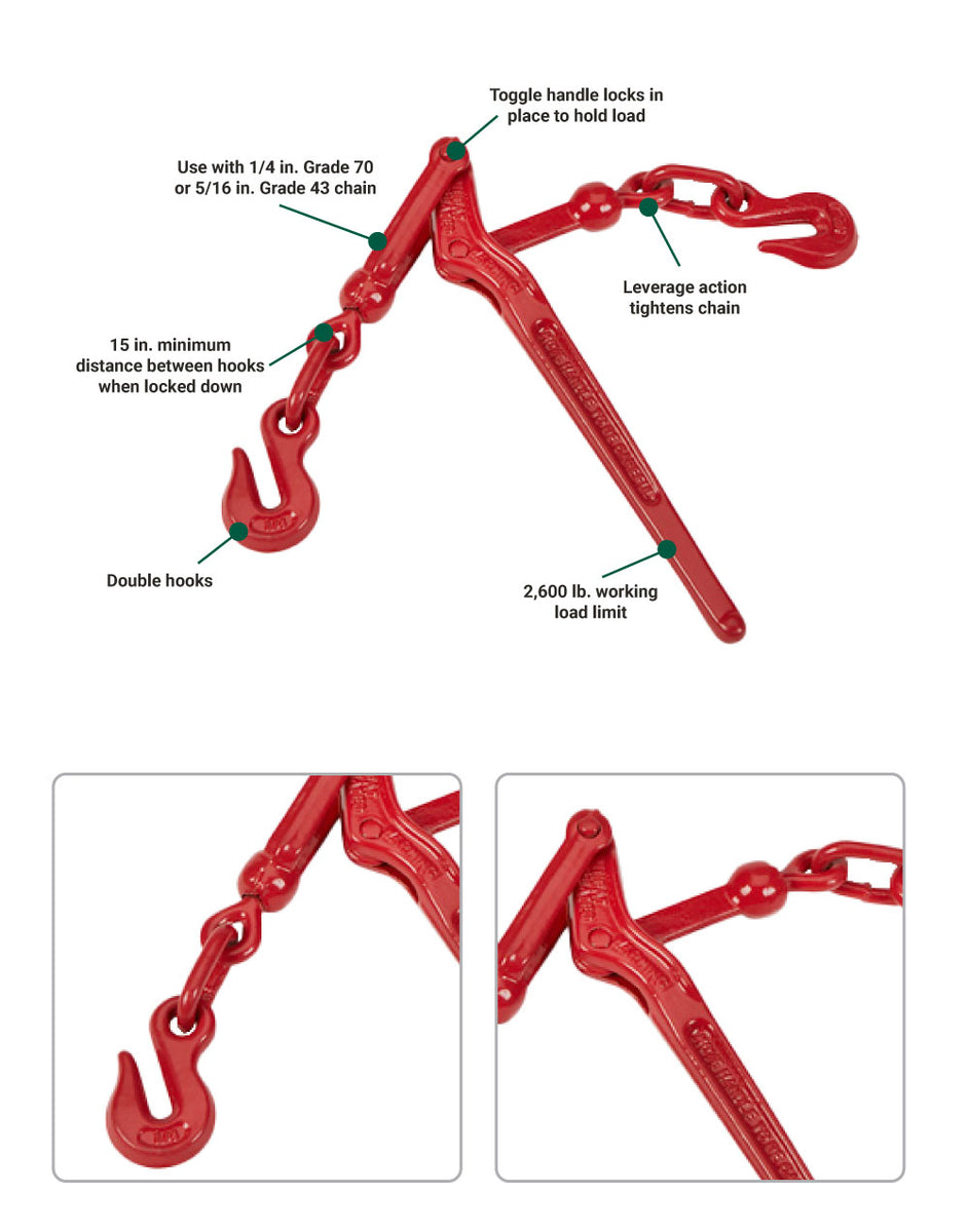 (52496.ULT) Ultra-Tow 1/4-In. Lever Chain Binder | 5,400-Lb. Capacity ...
