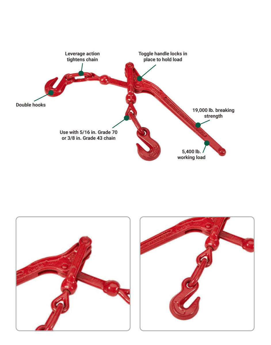 (52497.ULT) Ultra-Tow 5/16-In. Lever Chain Binder | 5,400-Lb. Capacity ...