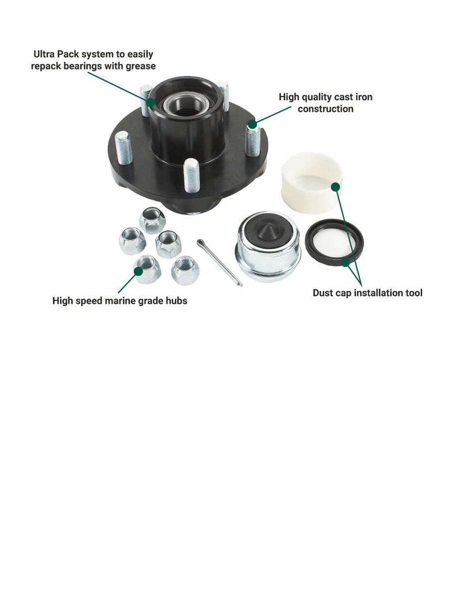 (572251.ULT) Ultra-Tow XTP Ultra Pack Trailer Hub | 5 on 4-1/2-In. | 1 ...