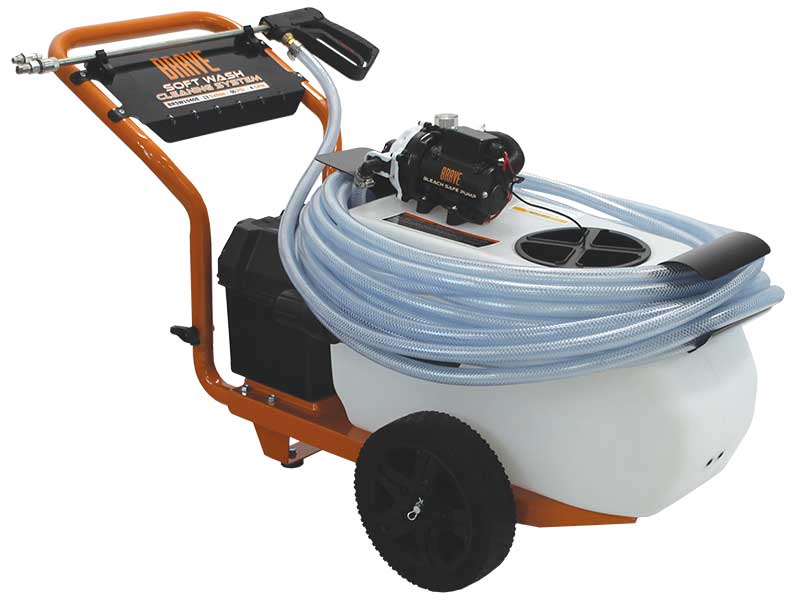 Brave Soft Wash and Disinfectant Cleaning System w/ 4.0 GPM Bleach Pum ...